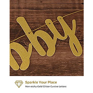 Party101 Gold Glitter Pop the Bubbly She's Getting a Hubby Banner - Bachelorette Decorations - Engagement Party, Bridal Brunch, Bachelorette Party, Mimosa Bar, Wedding Shower - Bride Decorations