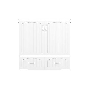AFI Southampton Murphy Bed Chest with Charging Station, Twin XL, White