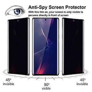 LYWHL [3 Pack] for Samsung Note 20 Ultra Privacy Screen Protector, Tempered Glass Anti-Spy Screen Protector for Note 20 Ultra 5G, Black 9H Hardness Bubble Free [Don’t Support Fingerprint Unlock]