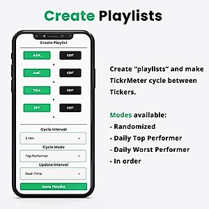 TickrMeter - A Stock Ticker Display for Home and Office - Features: Portfolio Playlist, Stock Alerts, Crypto Currencies, E-Ink Screen, Stackable Design, WiFi Connected, Track Positions