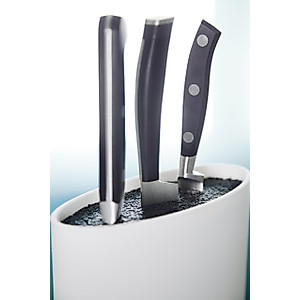 Arcos Universal Knife Block in Thermoplastic Elastomer. Knife Storage, Holds Knives up to 8'' Inch. White Color. Series Universal