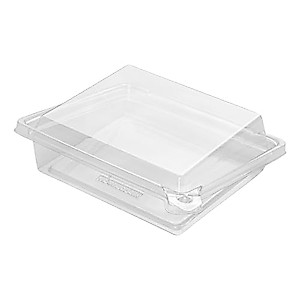 Restaurantware Tamper Tek 6.8 x 5.7 x 1.7 Inch Rectangle Take Out Containers 100 Durable Sandwich To-Go Containers - Tamper-Evident Freezable Clear Plastic Sandwich Containers With Hinged Lids
