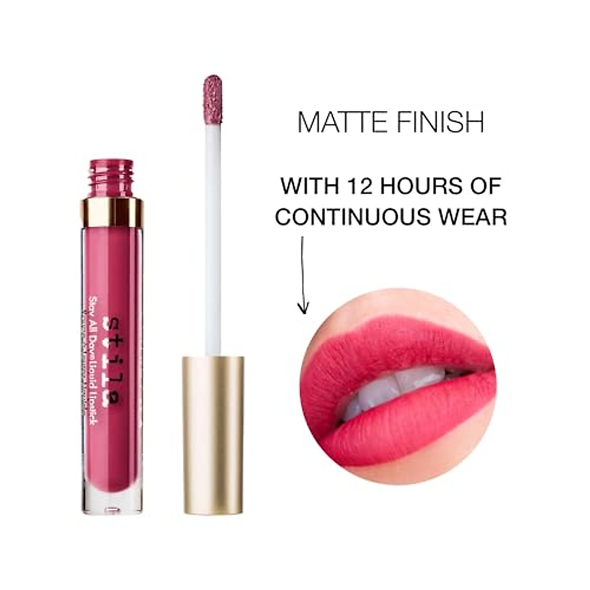 stila Stay All Day® Liquid Lipstick, Matte | Long-Lasting Color Wear, No Transfer or Bleed | Hydrating & Lightweight with vitamin E & Avocado Oil for Soft Lips | Valentina, .10 Fl. Oz.