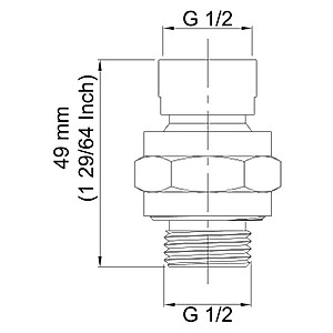 KES Shower Connector Ball Joint Shower Head Swivel Ball Adapter Brass Adjustable Shower Arm Extension Universal Component Polish Chrome, PSB101-CH