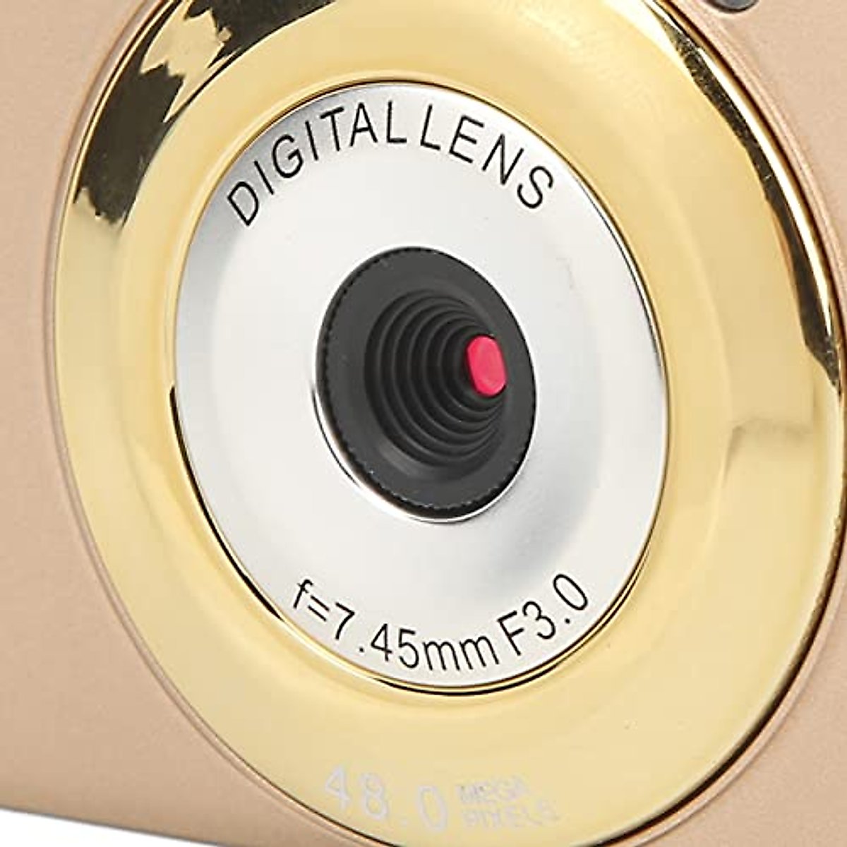 Jeanoko 48MP Digital Camera, Portable Digital Camera Continuous Shooting Self Timer Metal Automatic Light Sensitivity Speed for Senior Citizen(Gold)