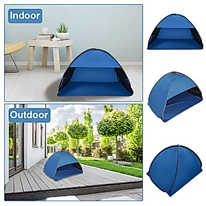 HACRAHO Beach Sun Shelters Pop Up Beach Tent, 1 PCS Portable Sun Shelter Tent for Anti-UV Windproof Camping Picnic Tent Small Dogs Cats and Other Small Pets, Blue