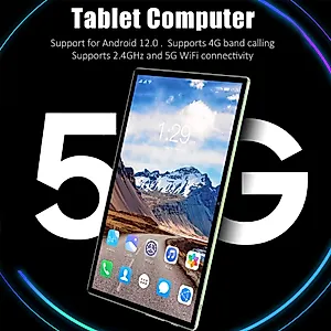 Yoidesu 2 in 1 Tablet 10 Inch Android 12 5G Phone Tablet with Dual SIM Slot 8GB RAM 256GB ROM Expanded Storage Octa Core 13MP Camera WiFi Tablet with Keyboard Mouse Case (US Plug)