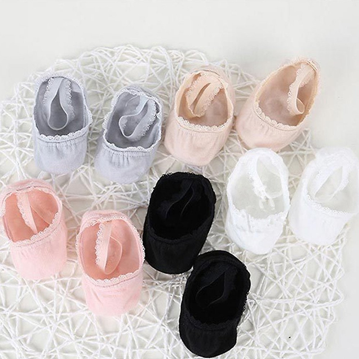 BEHELE Baby Girl Socks with Grips Lace Non-skid Toddler Socks Newborn Infants Anti Slip Skid Princess Mary Jane Dress Socks 0-3T 5 Pairs (S(3-12month))