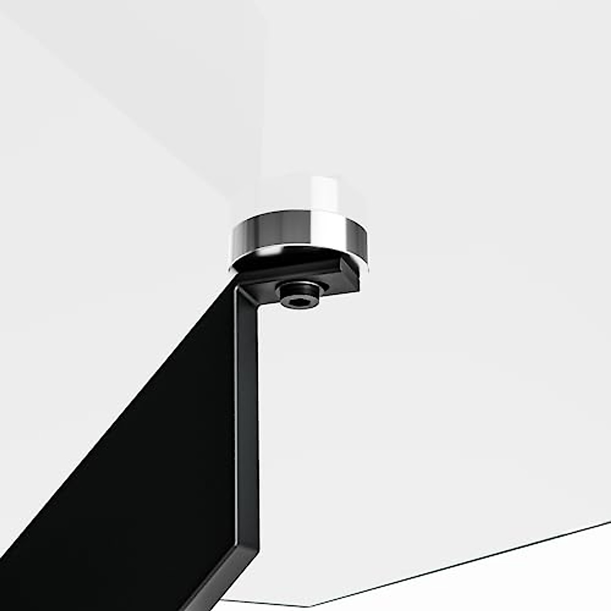 NIERN Tempered Glass Dining Table with Black Metal Legs, 47" Modern Rectangular Kitchen Table for Dining Room Kitchen,Black