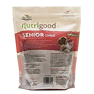 Nutrigood Senior Snax Horse Treats | Made with Omega 3 Fatty Acids, Biotin, and Glucosamine | 2 Pounds