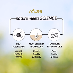 nfuse Magnesium Lotion | Ultra Healing Body Lotion | Natural Magnesium Therapy | Lavender: Rest + Restore | 8 oz