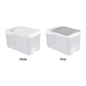 Xiaokeis Rice Dispenser 5KG Rice Bin with Measuring Cup Cereal Dispenser Grain Container Storage Box Flip Top Rice Bucket Dry Food Canisters for Home Kitchen Cereal Rice Candy(Grey)