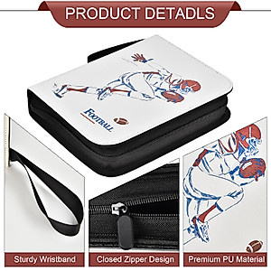 Boobowl Football Baseball Cards Binder, 2022 Sports Trading Card Sleeves Holder Album for NFL, 440 Pockets Display Storage Protectors Collectors Fits PM TCG (Folder Only)