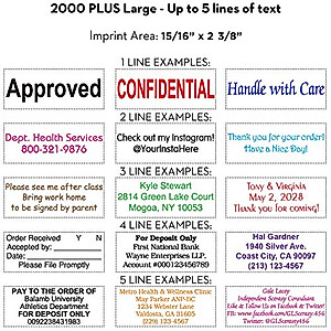 COLOP Large Size Self Inking Custom Text Stamp - Choose from Many Fonts & 15 Ink Colors