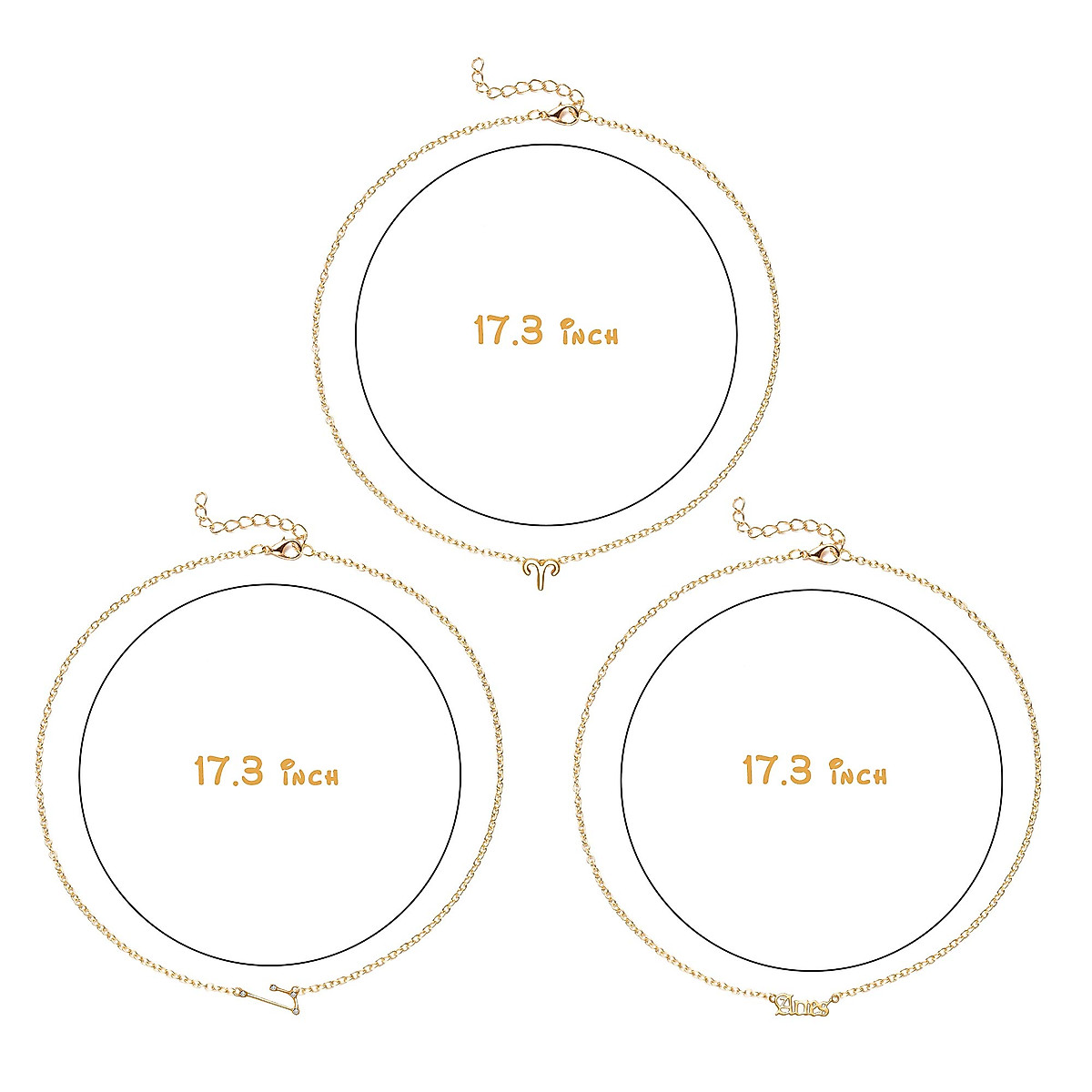PANTIDE 3Pcs Aries Zodiac Layer Necklaces for Women Retro 14K Gold Plated 12 Constellation Pendant Letter Necklaces Exquisite Letter Horoscope Old English Zodiac Sign Necklace Jewelry Birthday Gift