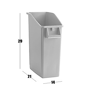 Mix.Home 23 Gallon Gray Slim Trash can Restaurant Trash can Commercial Trash can Tall Plastic Trash can Industrial Trash can Slim Trash cans for Kitchen Large Commercial Garbage cans