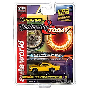 Auto World Xtraction 1969 Chevrolet Camaro (Yellow) HO Scale Slot Car