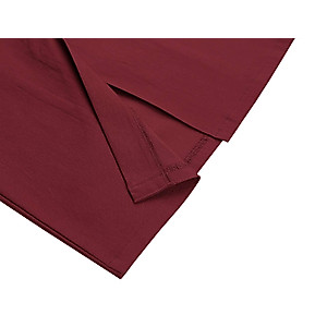 MUXXN Women's Lady Sleeveless V Neck Rucehd Pencil Bodycon Midi Solid Color Party Dress Merlot M