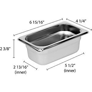 TrueCraftware-1/9 Size 2-1/2" Deep Stainless Steel Anti-Jamming Steam Pan 22 Gauge- Steam Food Pan Anti-Jam Steam Table Hotel Pan for Restaurant Family Events Personal Catering Use