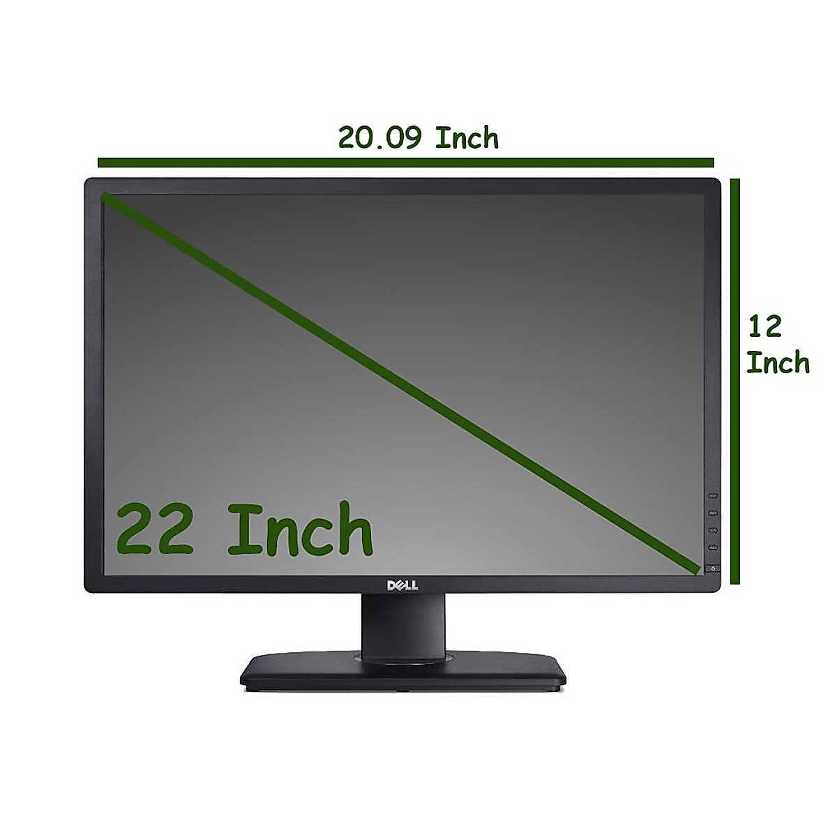 Dell P2212HB Full HD 22 inch LED Backlit Monitor, 1080p at 60 Hz, VGA & DVI, USB 2.0 Downstream, USB 2.0 Upstream, 16.7 Million Colors, 178 Degree Viewing Angle, 60/80 Refresh Rate (Renewed)