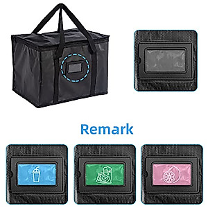 2 Pack XL-Large Insulated Grocery shopping bags, Food Delivery Bag, Durable, Heavy Duty Picnic Cooler Bag, Collapsible, Sturdy Zipper, food transport hot and cold, Reusable and Sustainable