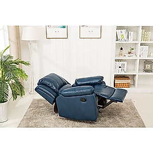 Comfort Pointe Clifton Navy Blue Faux Leather Glider Rocker Recliner