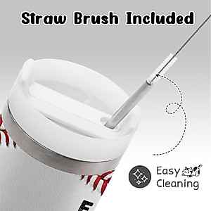 Baseball Gifts for Boys 8-12, Baseball Tumbler with Handle and Straw for Kids 14 Oz, Insulated Stainless Steel Baseballs Stuff Accessories for 6-8 12-14 Boys Girls Player Lovers