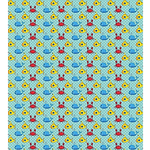 Ambesonne Yellow Submarine Duvet Cover Sets, Underwater Life Theme Pattern Submarines Whales and Crabs Print, Bedding Set with 2 Duvet Covers & 4 Pillowcases, 2 Pack King Size, Aqua and Mustard