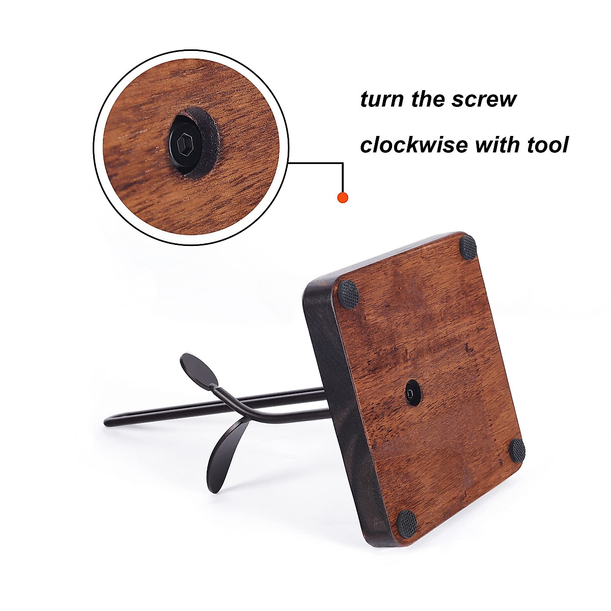 Clastyle Standing Rustic Wooden Paper Towel Holder Easy Tear Kitchen Paper Towel Organizer Free Farmhouse Roll Dispenser for Cabinet Countertop, Black and Dark Brown