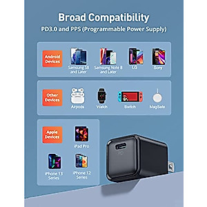 Evatronic 2-Pack 20W USB C Charger Wall Charging Adapter PD3.0 Compact Fast Charger for iPhone 13/13 Mini/13 Pro Max/14/14 Pro Max, iPad Pro, Galaxy, Pixel