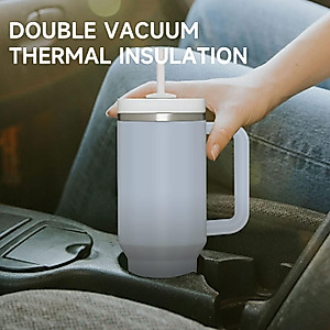 UnowYi 40 oz Tumbler With Handle and Straw Lid, Stainless Steel Vacuum Insulated Tumbler, Travel Mug Straw Covers Cup for Water, Iced Tea or Coffee, Smoothie, Gifts for Women Men