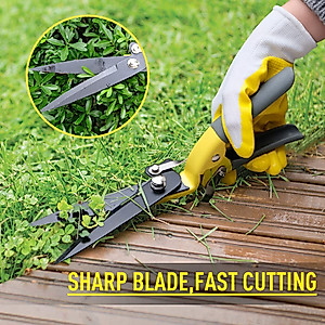 Byhagern Upgraded Grass Shears, Hand Grass Clippers, Grass Trimming Shears for Garden, Lawn Edges