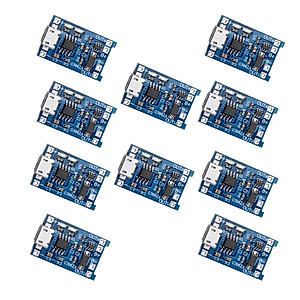 CHENBO 10 Pcs 5V Micro USB 1A 18650 TP4056 Lithium Battery Charging Board with Protection Charger Module