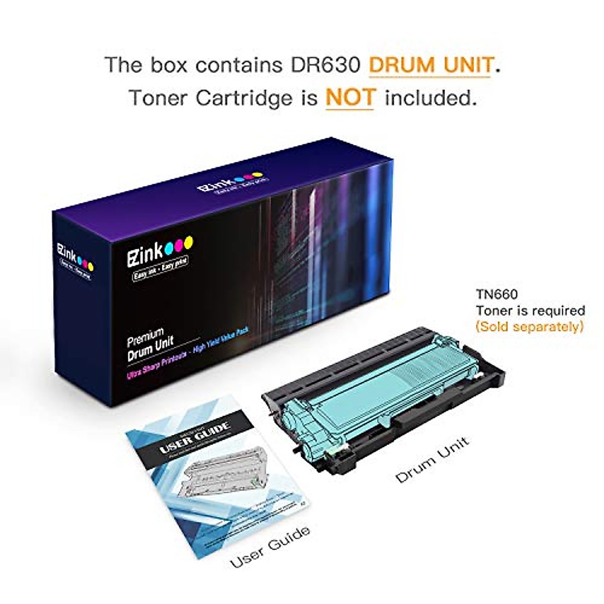 E-Z Ink (TM Compatible Drum Unit Replacement for Brother DR630 DR 630 Compatible with HL-L2300D HL-L2320D HL-L2340DW HL-L2360DW HL-L2380DW MFC-L2740DW MFC-L2720DW MFC-L2700DW DCP-L2540DW (1 Pack)