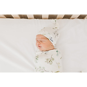 Copper Pearl Baby Beanie Hat Top Knot Stretchy Soft Haven