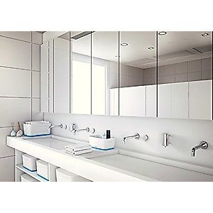 Leitz A5 MyBox Small with Lid, Storage Box for Home and Office, 5 L, High Gloss, Plastic, White/Blue Metallic;MyBox