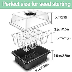 14 Packs Seed Starter Tray, 168 Cells Total Tray, Seed Starting Kit with Adjustable Humidity Dome and Base Plant Starter Kit Mini Greenhouse Germination Kit with 2 Garden Tools and 20 Plant Labels