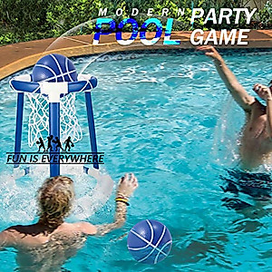 HAHAKEE Pool Basketball Hoop,Swimming Pool for Kids & Adults,Great Choice in Summer Water Play,Include 2 Balls and 1 Pump
