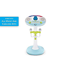 Singing Machine SMK1010 Kids Pedestal Karaoke System with Two Microphones, Stand and Voice Effects