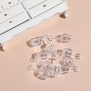 NUOBESTY 10Pcs 1: 12 Dollhouse Cocktail Glasses Wine Glasses Mini Beer Cups Miniature Drinking Water Cups Model for Dollhouse Food Kitchen Accessory Bar Decor (White)