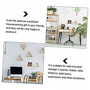 LIFKICH 1set Wooden Shelf Multi-Function Wall Shelf Bathroom Floating Shelves Wall Hanging Rack Modern Floating Wall Floating Shelf Hanging Wall Shelves Wall Towel Rack Shelf Decor Khaki