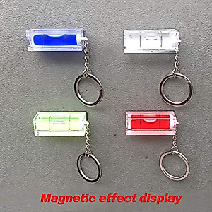 Mini Acrylic Keychain Block Level Vial - Replacement Level - Picture Hanging Level - Pocket Level - Bubble Level -magnetic- Pack of 4 (gules)