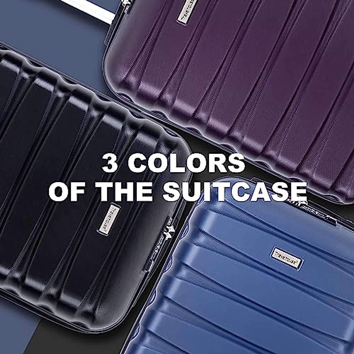 Travelhouse Luggage Sets, Expandable Hardside Suitcases 24in/28in, Carry on 20in,3 Piece Set Travel Luggages Clearance with Double Spinner Wheels TSA Lock Lightweight (Blue)