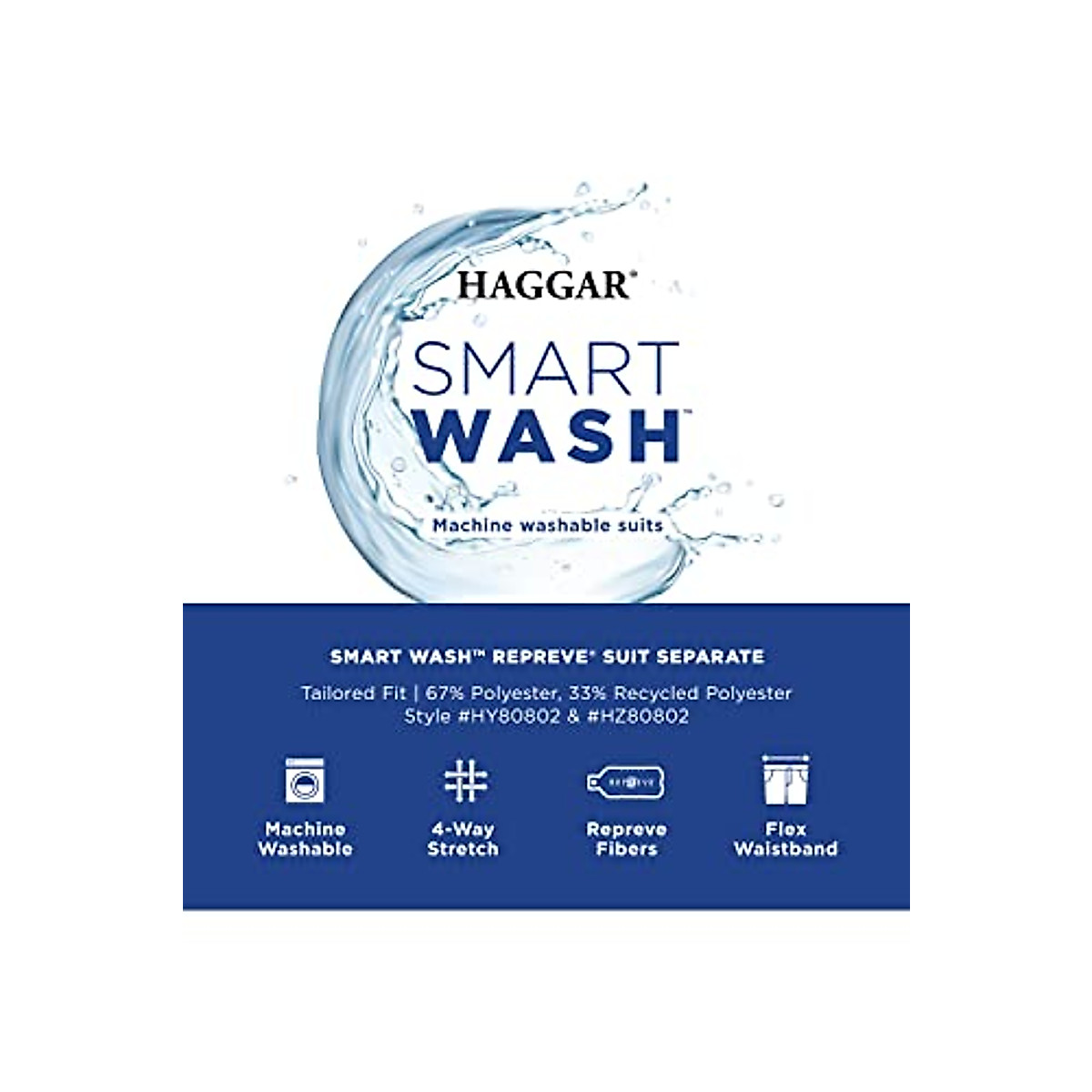 Haggar Men's Smart Wash Performance Slim Fit Suit Separates-Pants & Jackets, Light Grey-Pant, 33W x 32L