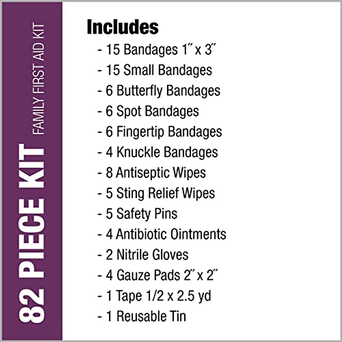 Family First Aid Kit by Coleman | 82 Piece First Aid Tin Kit | Small First Aid Kit for Car | Travel First Aid Kit | Sports First Aid Kit | Metal First Aid Kit for Camping, Hiking, or a Sports Bag