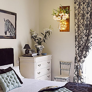 Rustic Wall Sconces Mason Jar Sconces Handmade Wall Art Hanging Design with Remote Control LED Fairy Lights and White Peony,Christmas Decor Gift Farmhouse Wall Home Decor Living Room Lights Set of Two