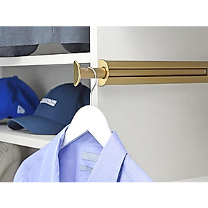 TAG Hardware Premium 11 3/4 Inch Long Pullout Closet Wardrobe Valet Rod (Matte Gold)