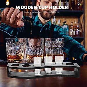 Cup Holder Cocktail Shot Glass Shot Glasses Holder Shot Glass Stand Shot Serving Tray Glass Tray Wood Layered Base Tray Cocktail Glass Holder Table Tray Bar Monitor Wooden
