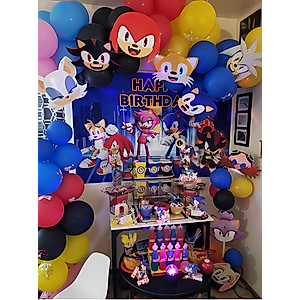 60x40 Inches Birthday Backdrop for Party, Soni Birthday Decoration Banner with Good Wrinkle Resistance, Birthday Party Supplies as Photography Background, 5X3 ft for Kids, Boys, Girls (Blue 4)