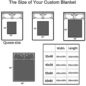 Youltar Custom Blanket with Text Picture Collage Customized Throw Blankets, Birthday Anniversary Wedding Personalized Halloween Christmas Couples Gifts for Boyfriend Girlfriend Photo 8 30"×40"